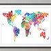 Typography Text Map of the World Map, Art Print 187 - Etsy UK