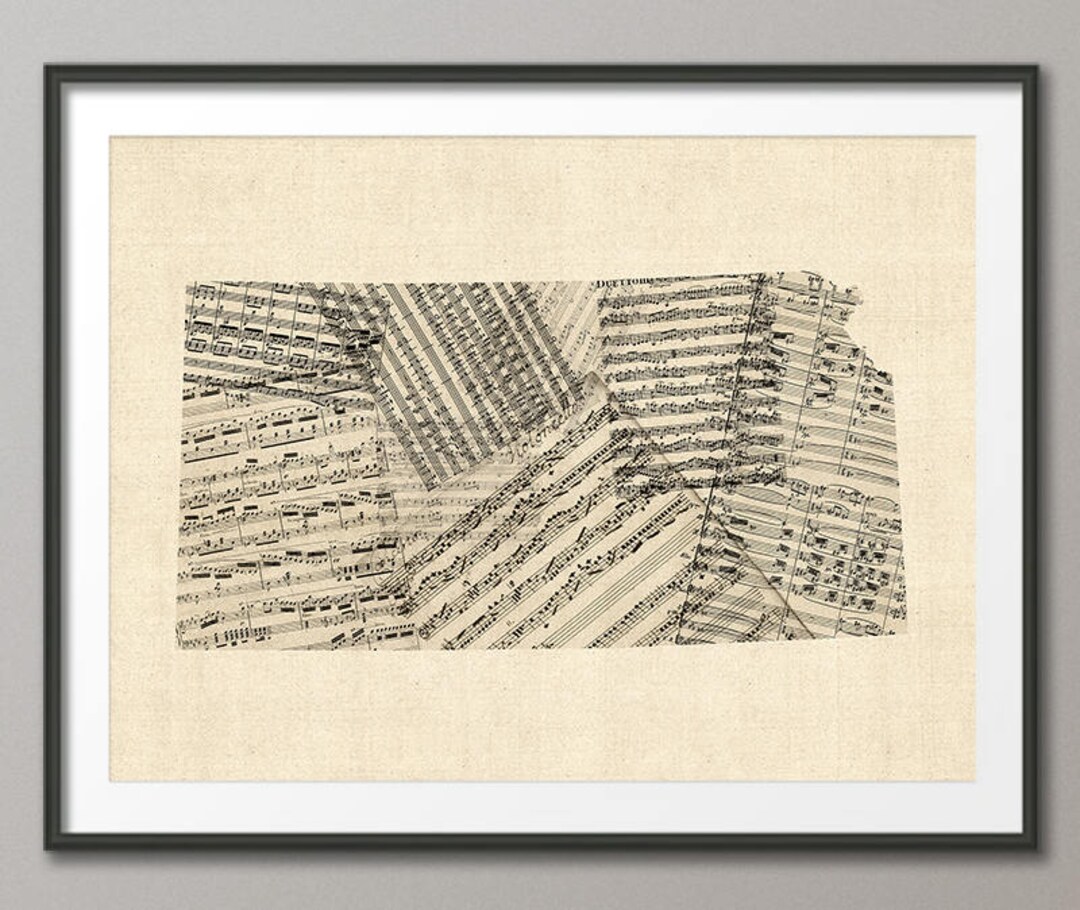 Kansas Old Sheet Music Map USA Art Print 2983 - Etsy