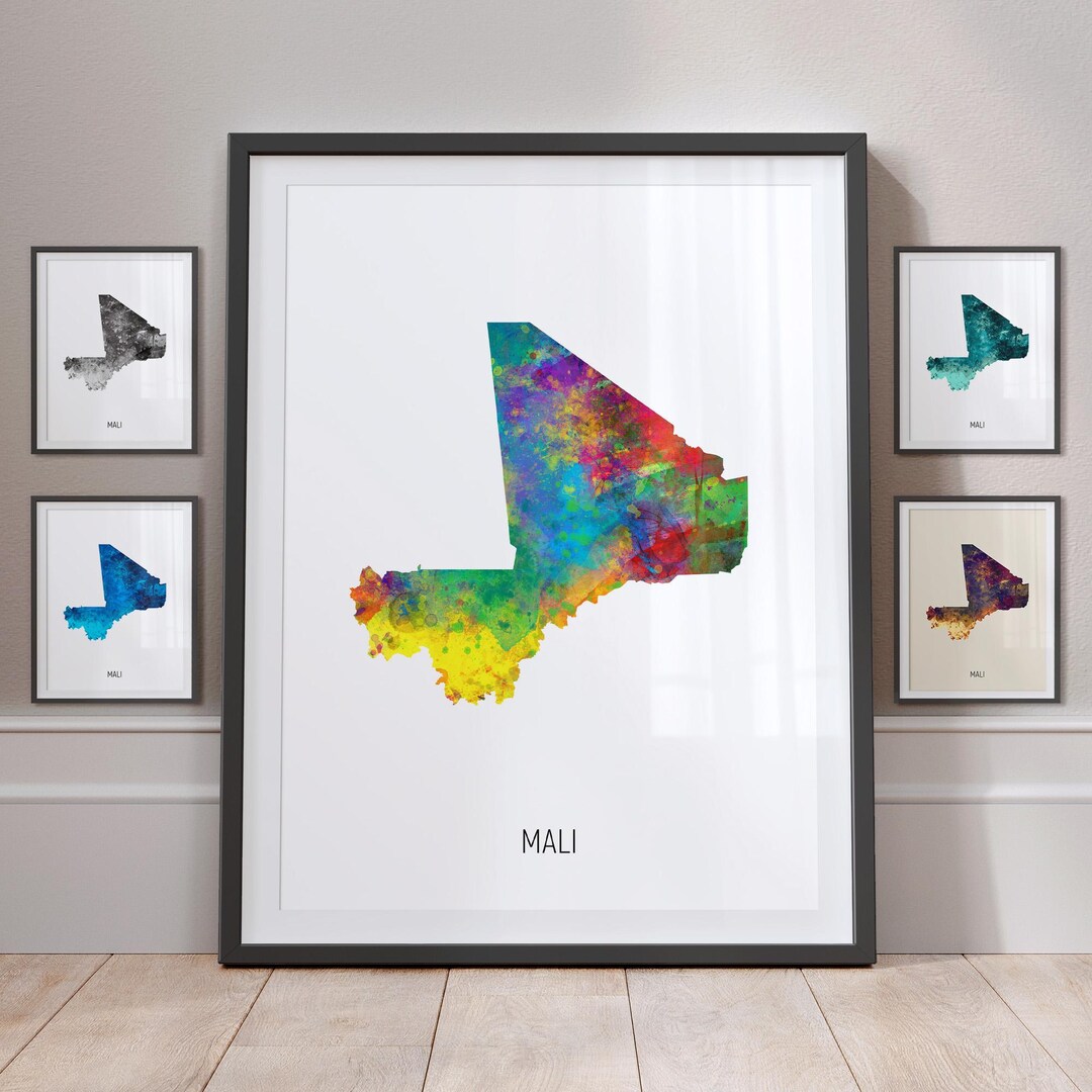 Mali Map, Watercolour Painting Art Print Poster MX (10880) - Etsy