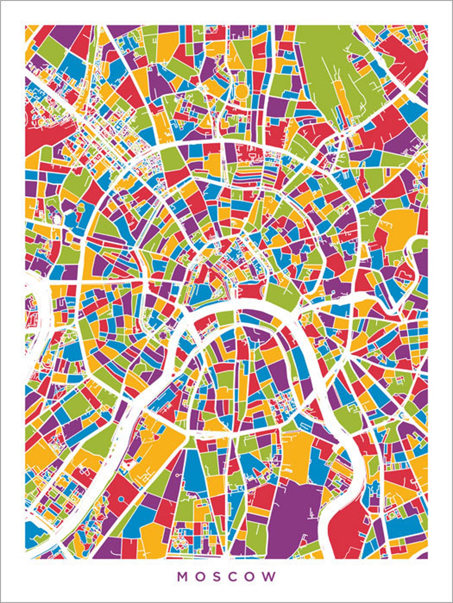 Moscow Street Map Russia Art Print 495 - Etsy