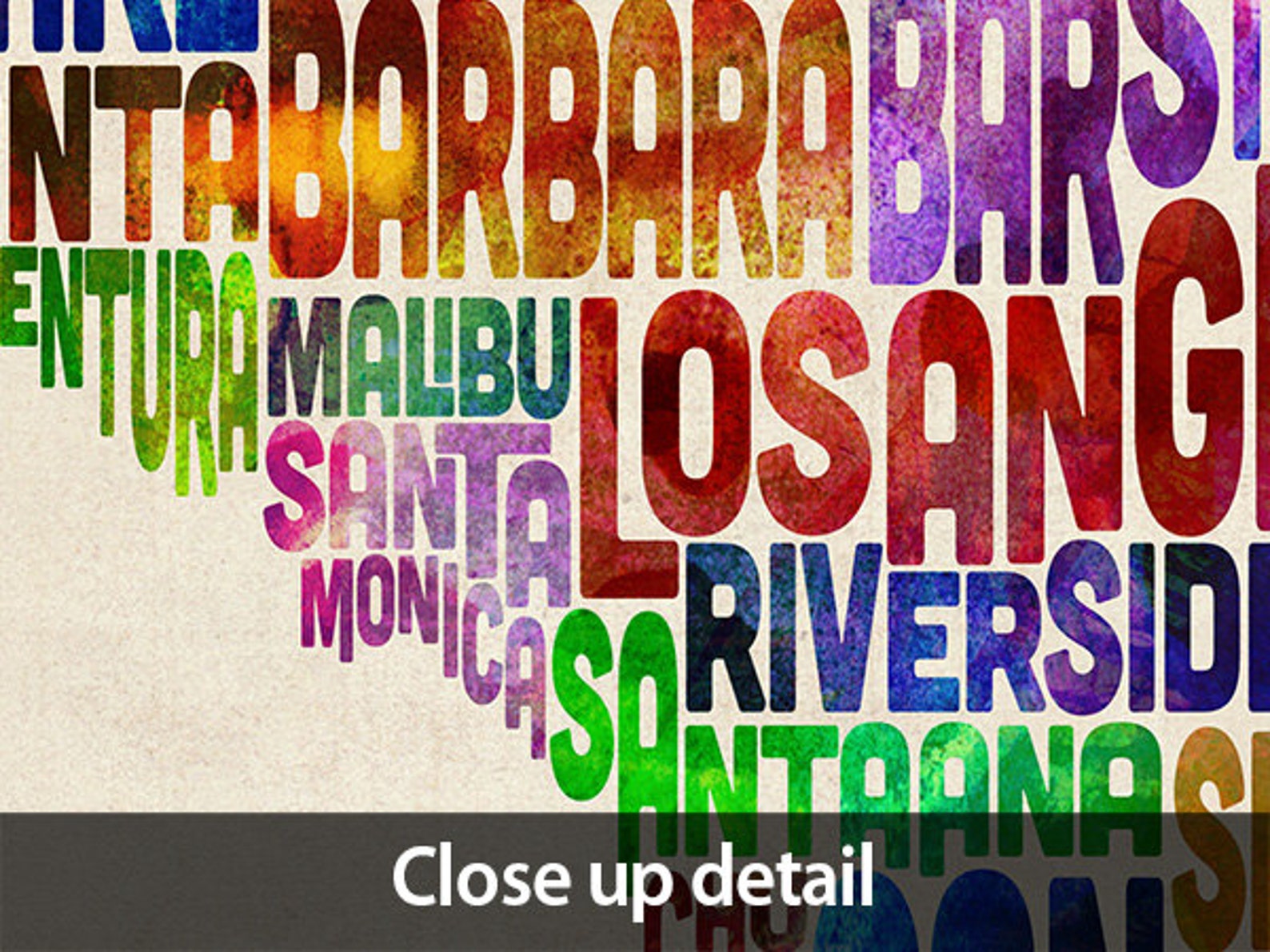 California Typography Text Map Art Print 281 - Etsy