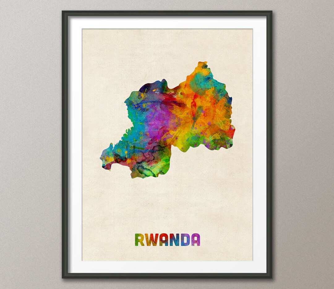 Rwanda Watercolor Map, Art Print (2121) - Etsy