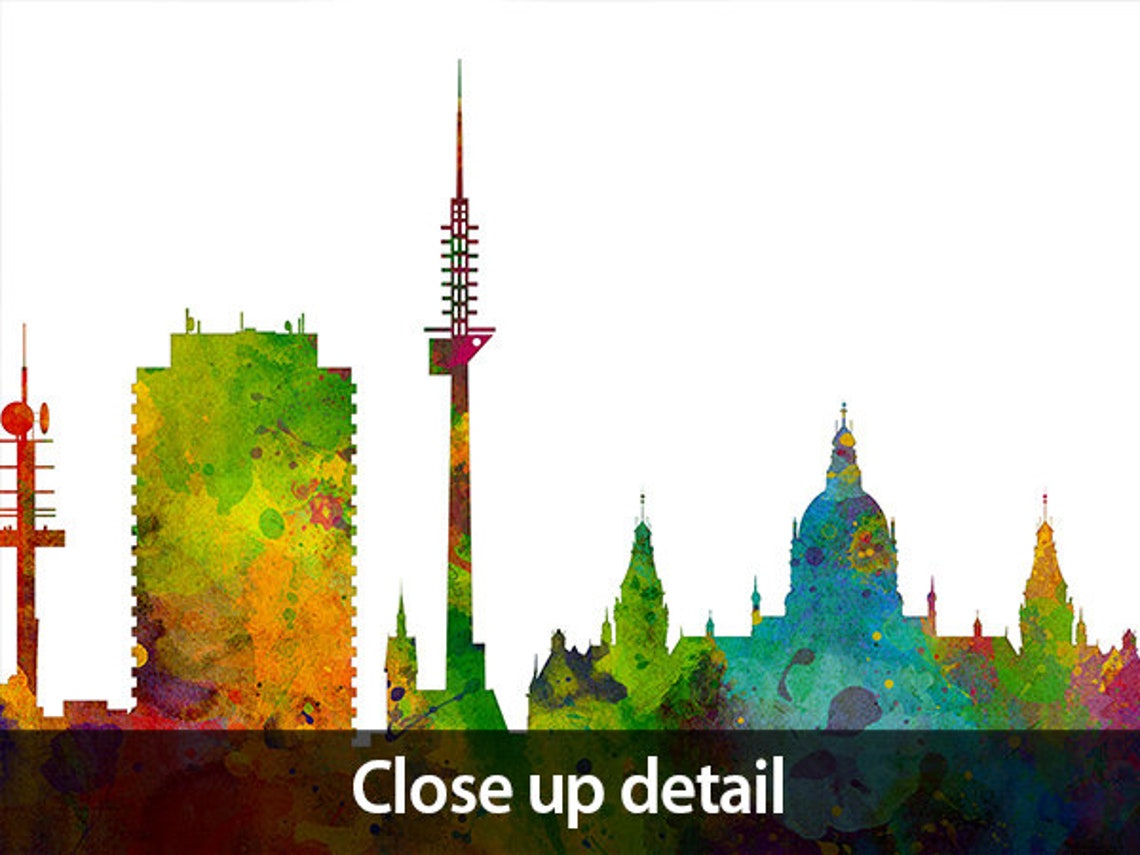 Hannover Skyline Hannover Germany Cityscape Art Print Poster | Etsy