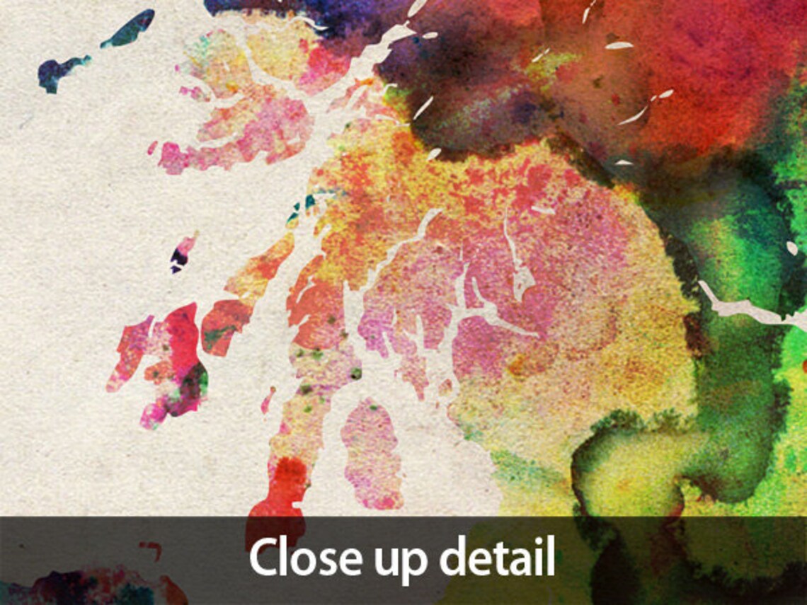 Great Britain UK Watercolor Map Art Print 239 - Etsy