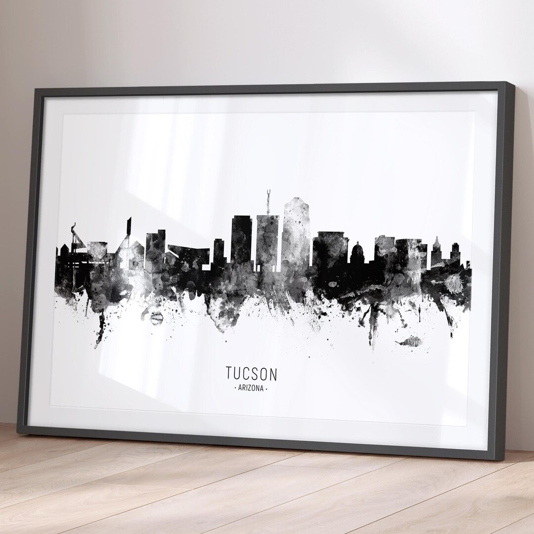 Tucson Skyline Arizona, Cityscape Painting Art Print Poster BX (11644 ...