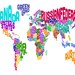 Typographic Text Map of the World Map Art Print 891 - Etsy