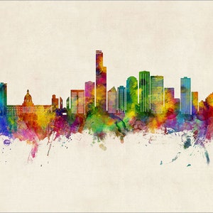 Edmonton Skyline, Edmonton Canada Cityscape Art Print (26990) - Etsy