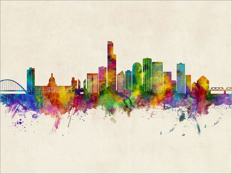 Edmonton Skyline Edmonton Canada Cityscape Art Print 26990 - Etsy