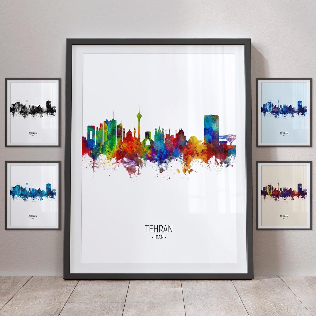 Tehran Skyline, Tehran Iran Cityscape Art Print Poster Portrait PX ...