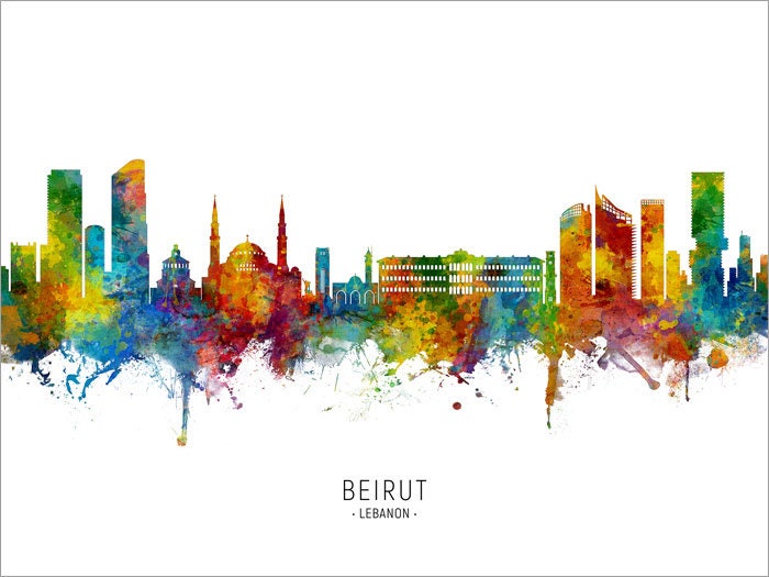 Beirut Skyline Lebanon Cityscape Painting Art Print Poster CX - Etsy