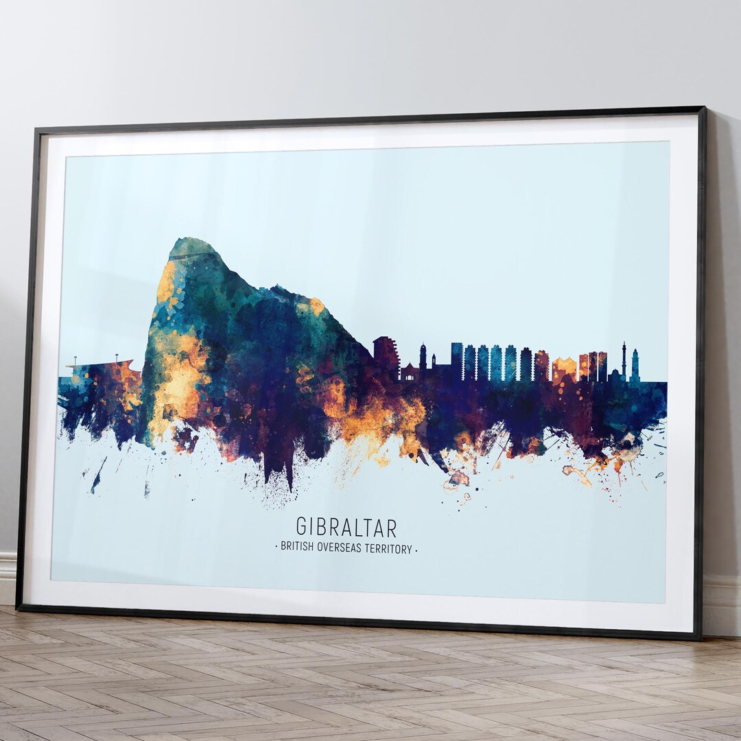 Gibraltar Skyline , Cityscape Painting Art Print Poster HX (12108) - Etsy