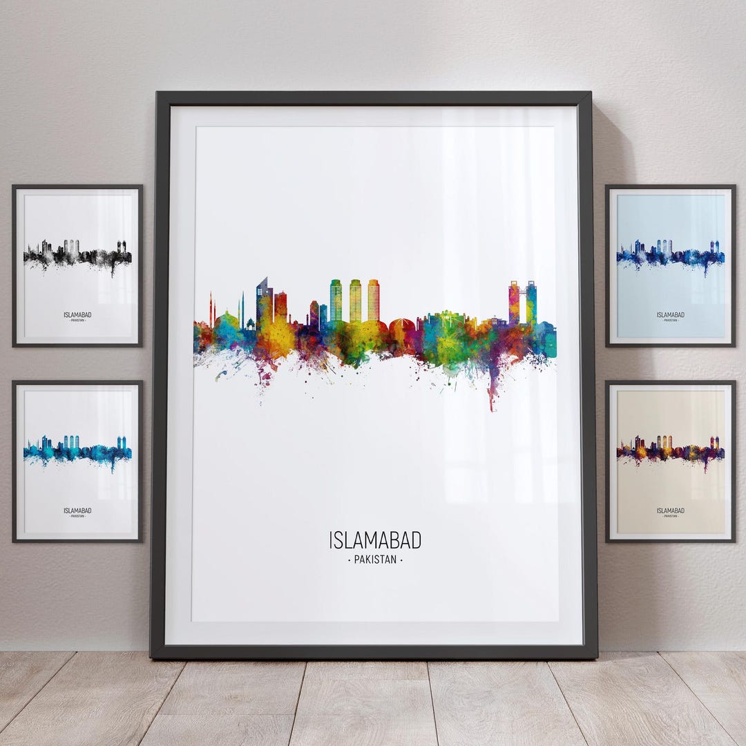Islamabad Skyline, Islamabad Pakistan Cityscape Art Print Poster ...