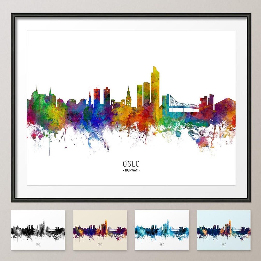 Oslo Skyline Norway, Cityscape Painting Art Print Poster CX 6661 - Etsy