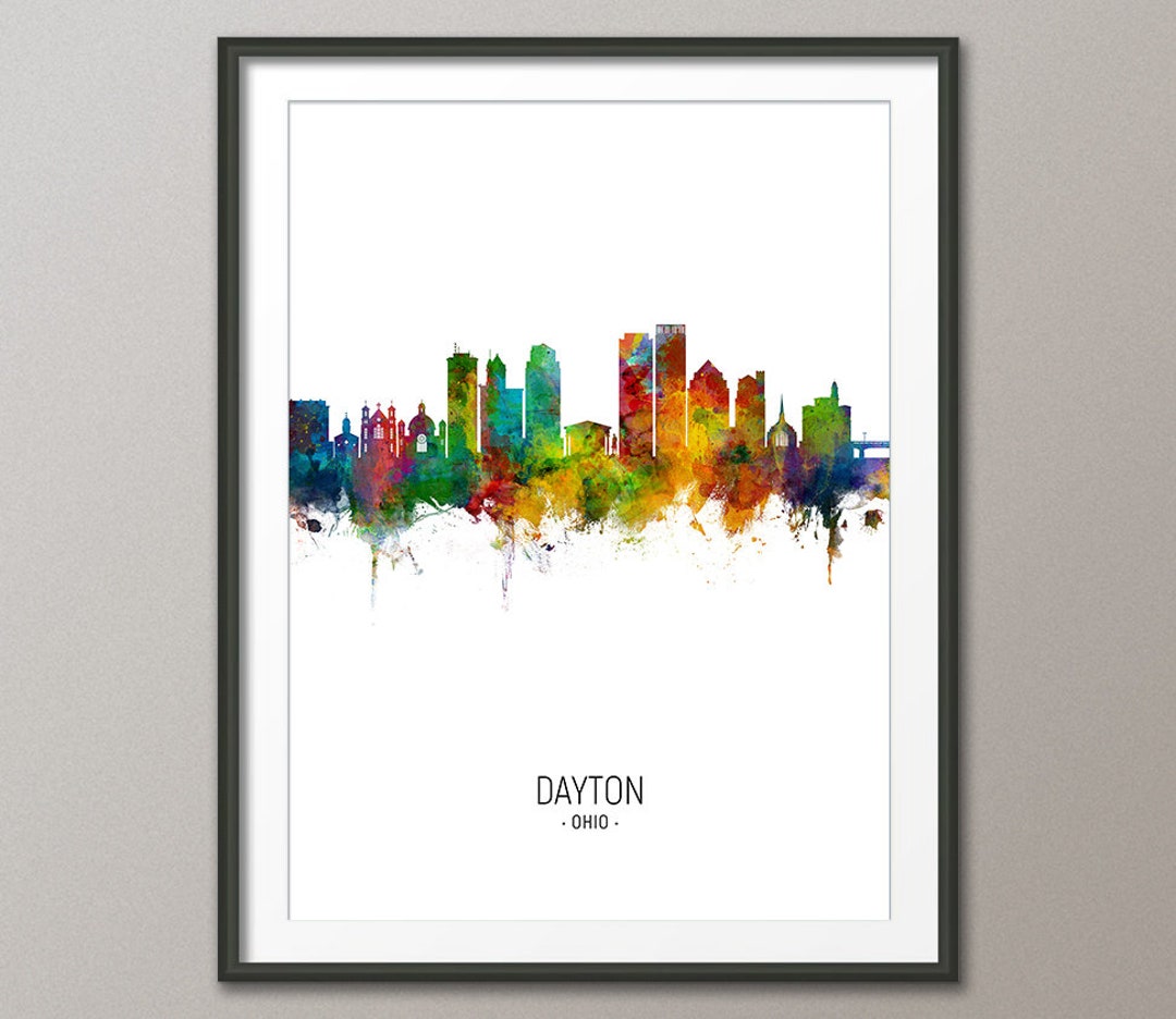 Dayton Skyline, Dayton Ohio Cityscape Art Print Poster Portrait 5109 - Etsy