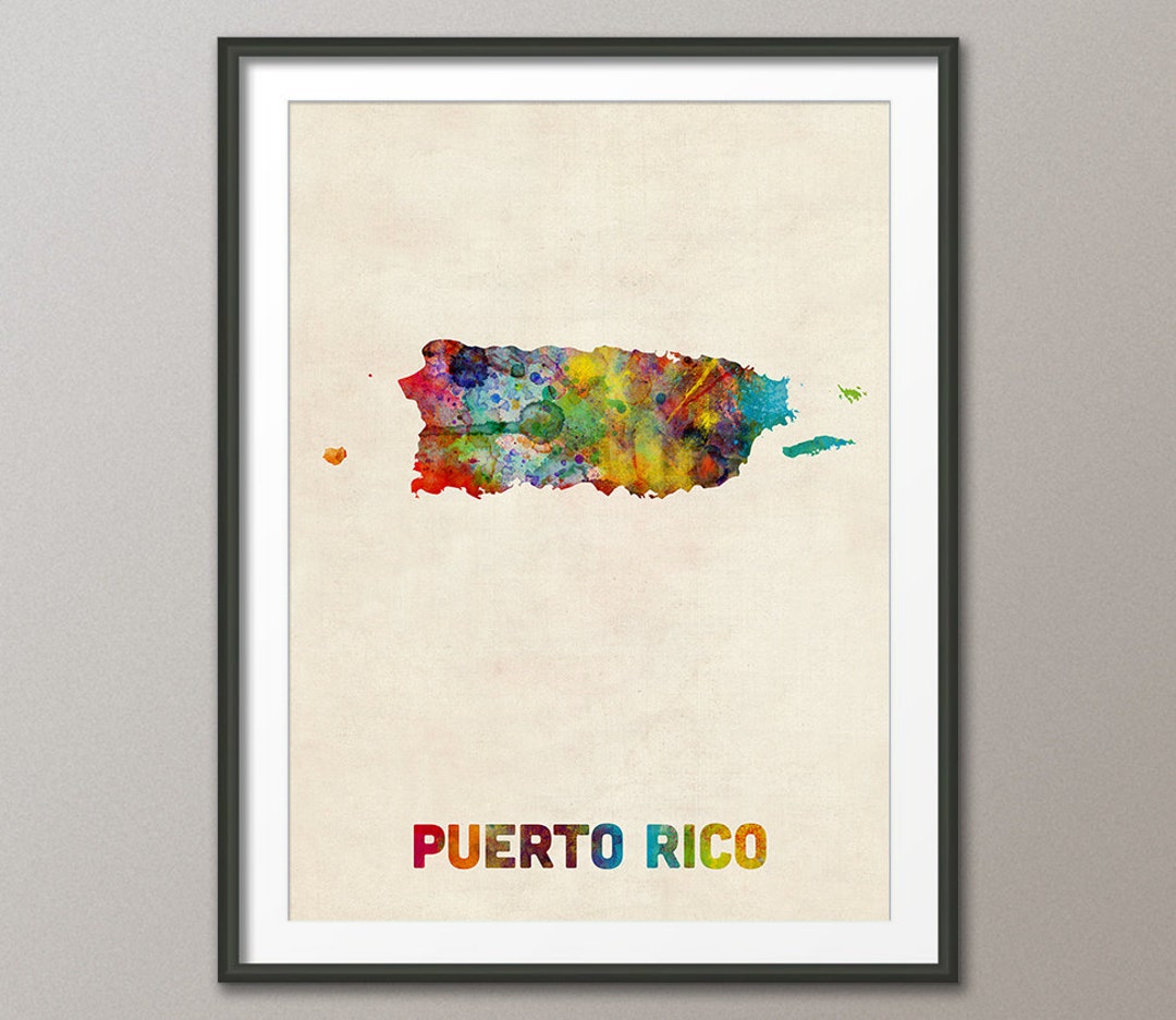 Puerto Rico Map, Art Print 2088 - Etsy