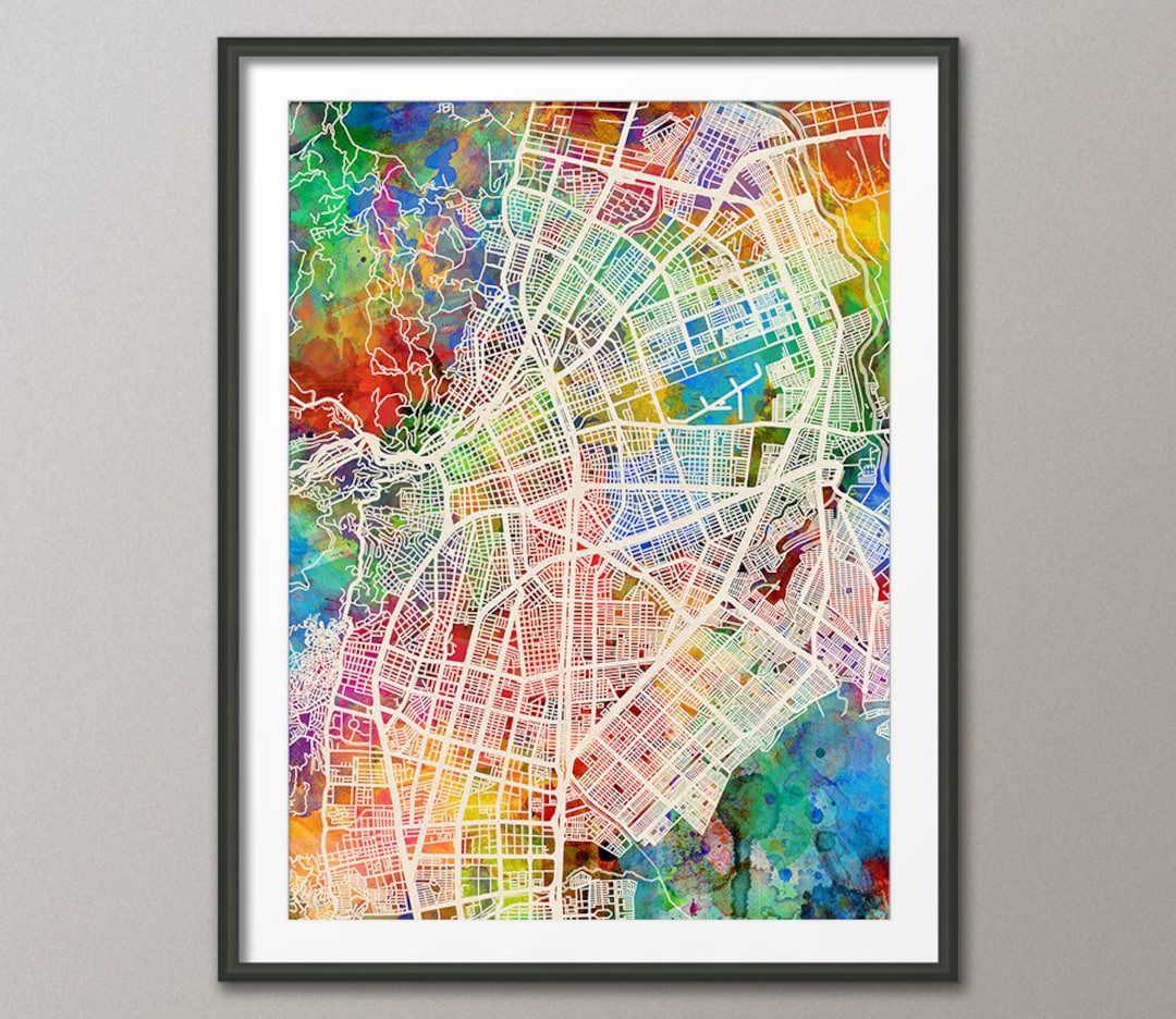 Cali Map, Cali Colombia City Map, Art Print (3176) - Etsy