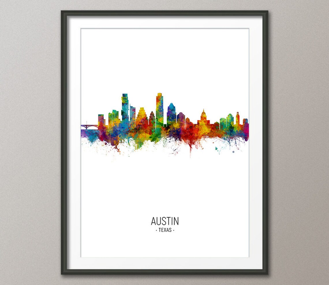 Austin Skyline Austin Texas Cityscape Art Print Poster | Etsy