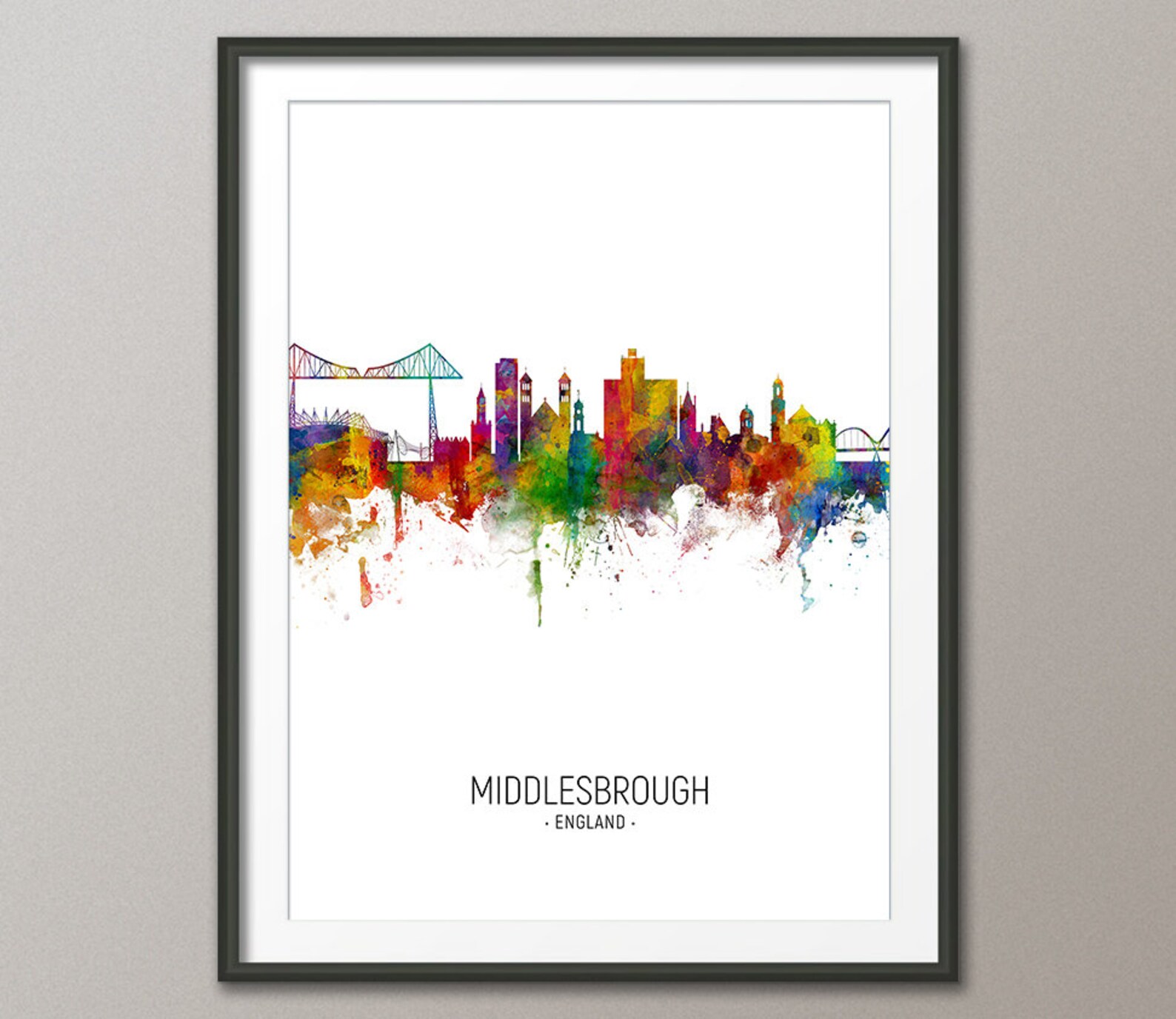 Middlesbrough Skyline Middlesbrough England Cityscape Art | Etsy