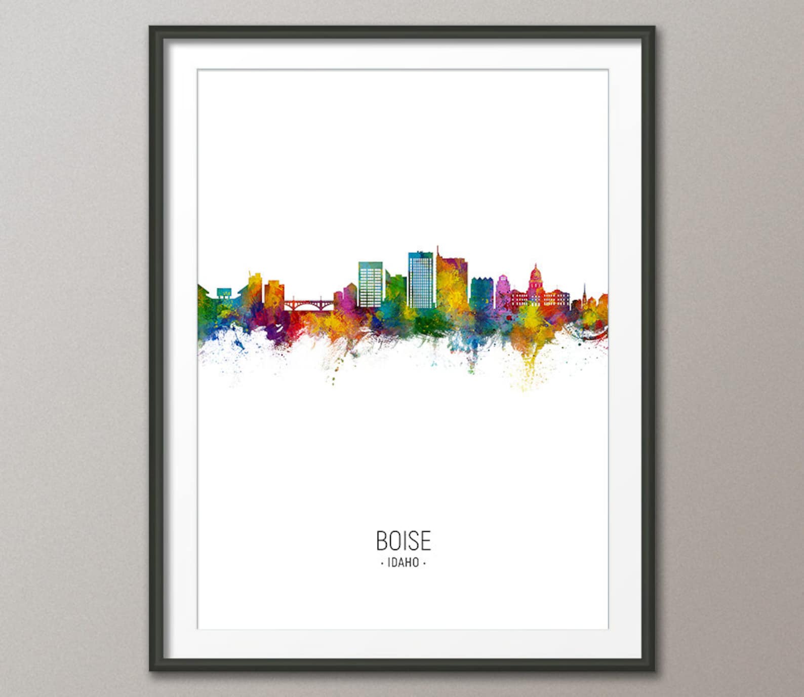 Boise Skyline Boise Idaho Cityscape Art Print Poster Portrait - Etsy