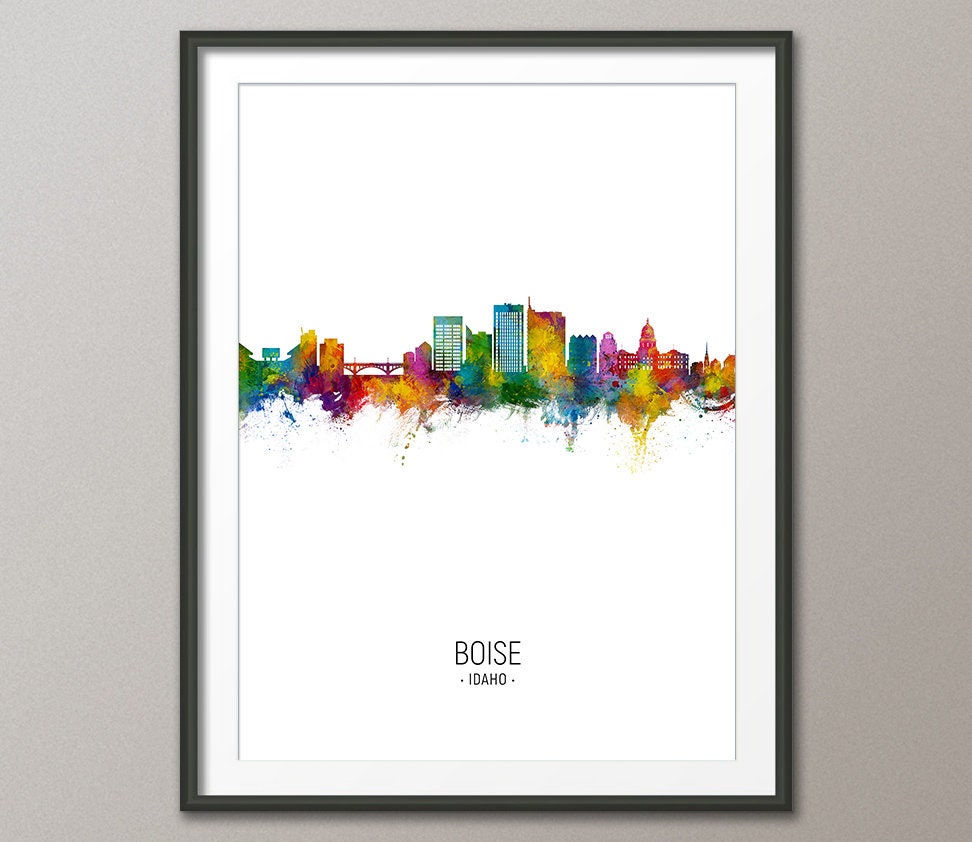 Boise Skyline Boise Idaho Cityscape Art Print Poster Portrait - Etsy