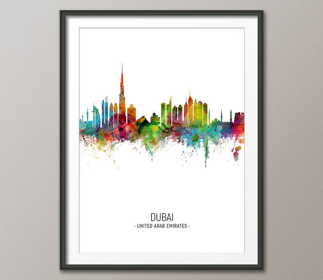 Dubai Skyline Dubai United Arab Emirates Cityscape Art Print - Etsy