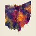 Ohio Map, Watercolour Art Print Poster, Colour, Black White, Beige ...