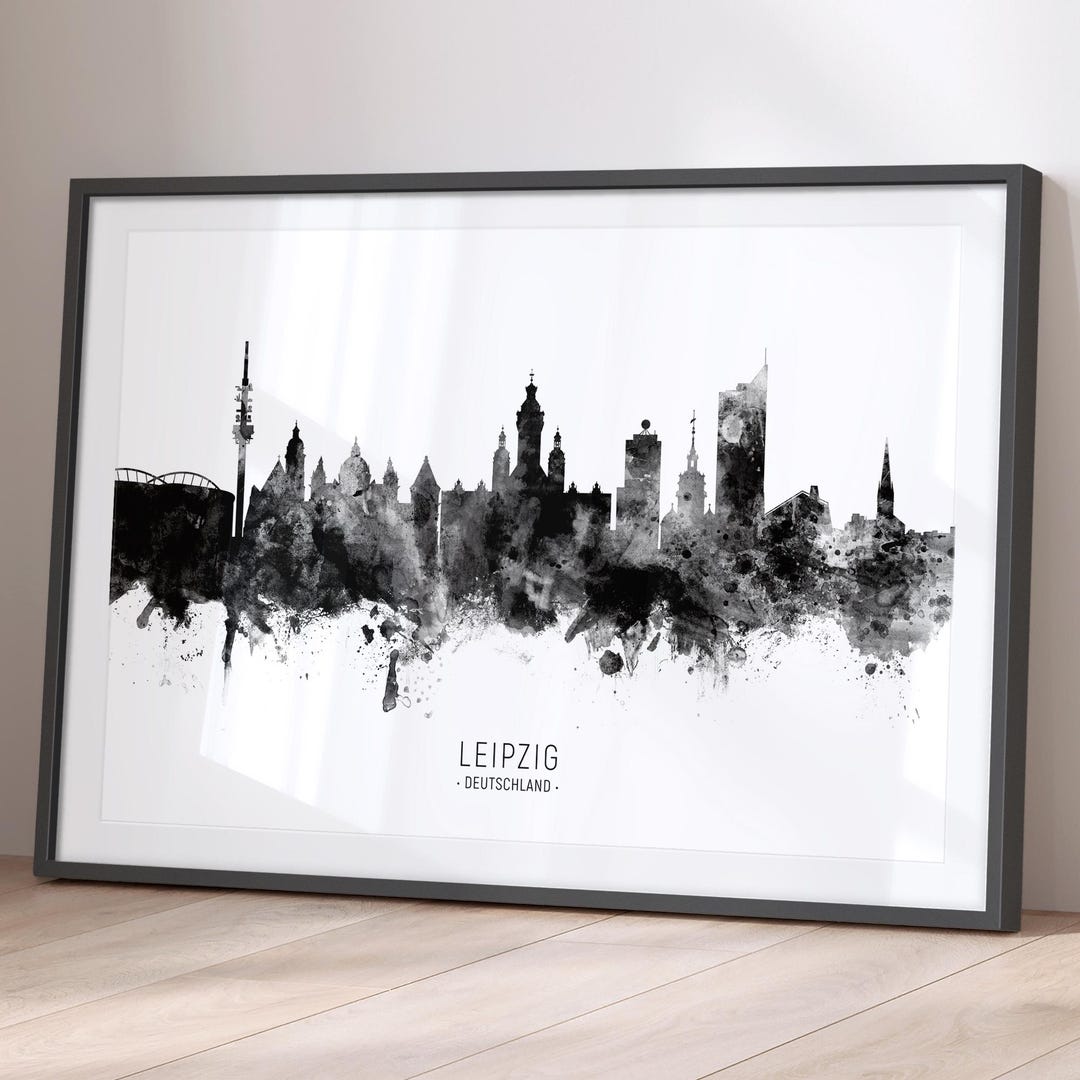 Leipzig Skyline, Deutschland - Cityscape Painting Art Print Poster BX ...