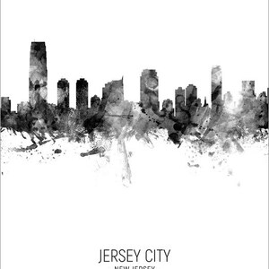 Jersey City Skyline Jersey City New Jersey Cityscape Art - Etsy