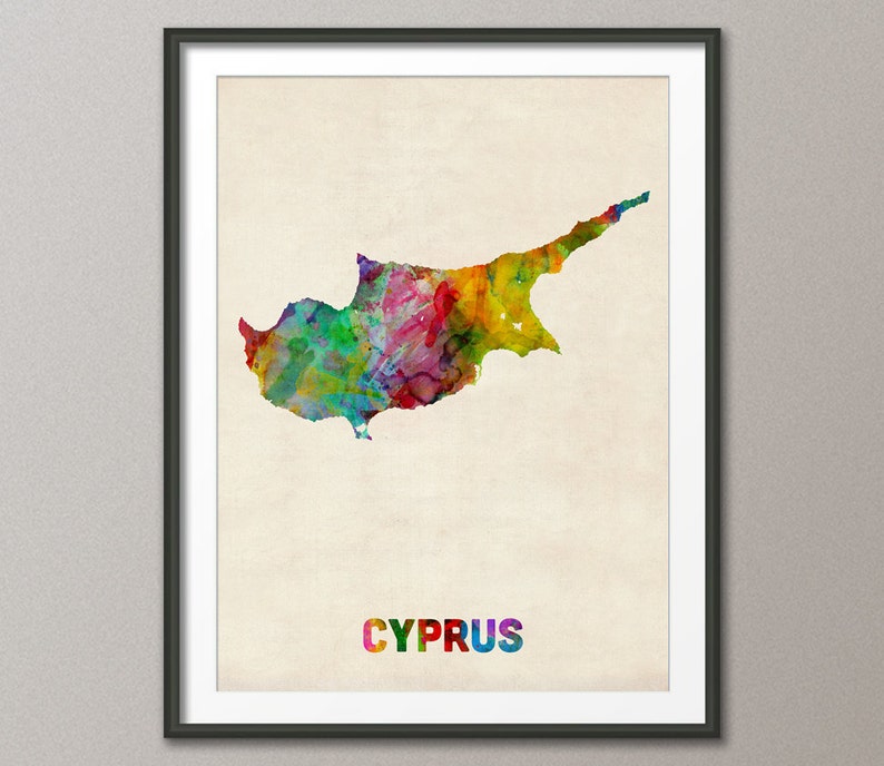 Cyprus Watercolor Map Art Print 517 - Etsy