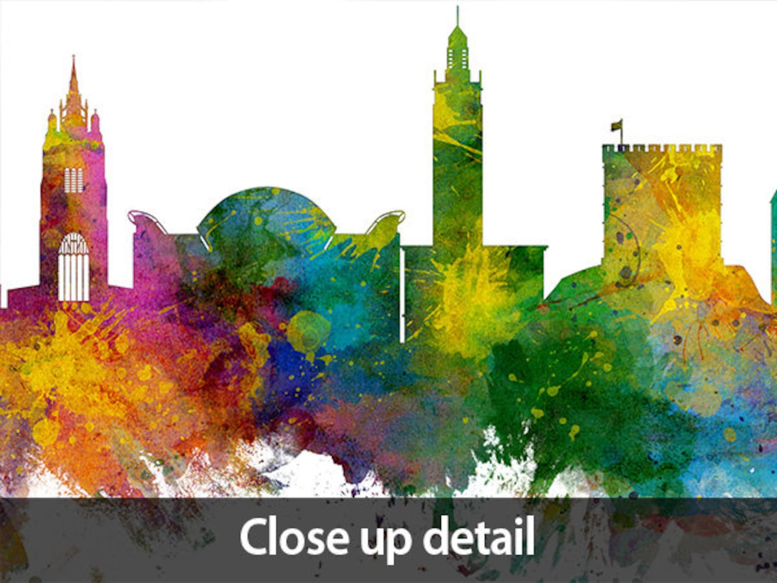 Norwich Skyline England Cityscape Painting Art Print Poster | Etsy