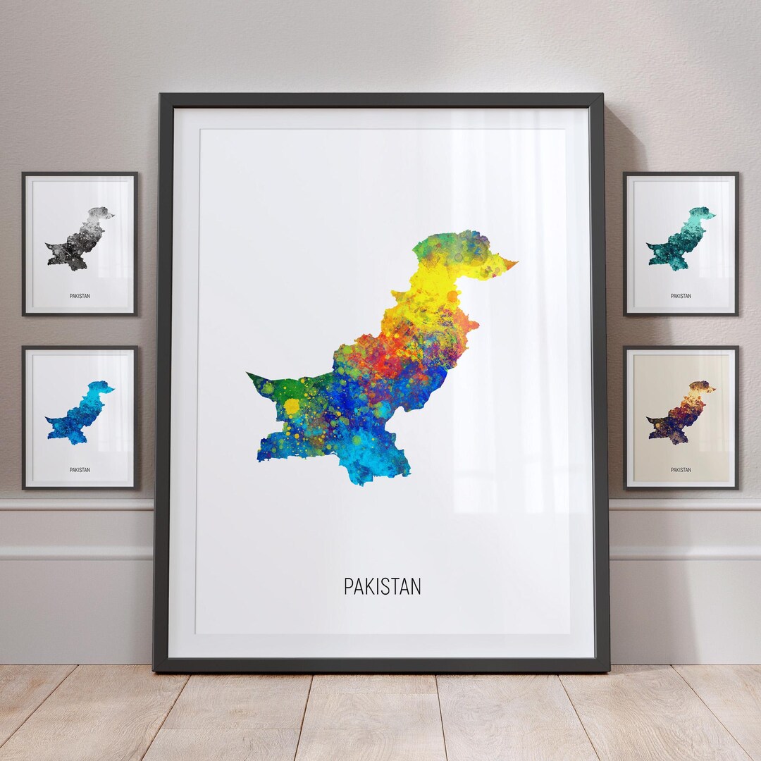 Pakistan Map, Watercolour Painting Art Print Poster MX (10907) - Etsy