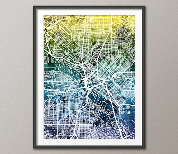 Dallas Map Dallas Texas City Map Art Print 2992 | Etsy