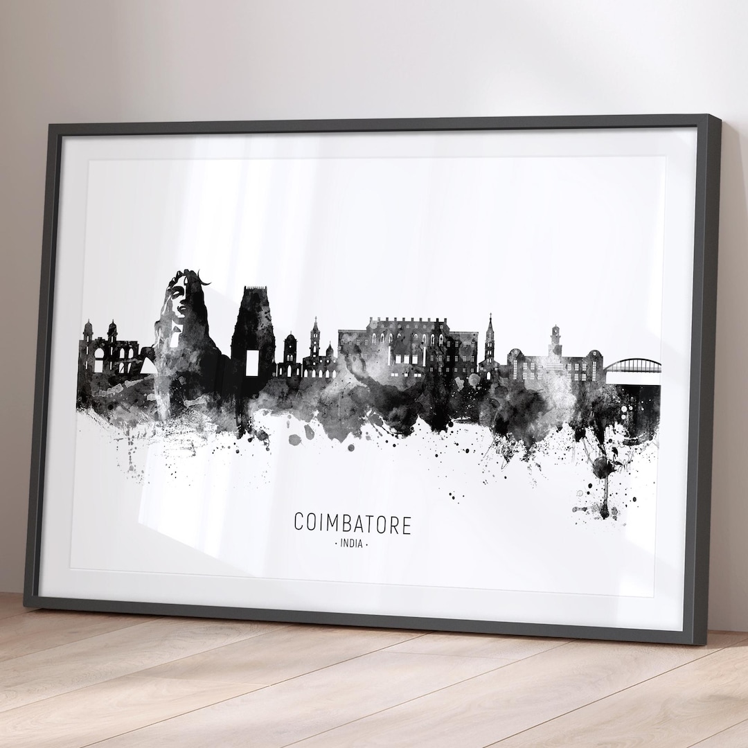 Coimbatore Skyline India, Cityscape Painting Art Print Poster BX (26257 ...
