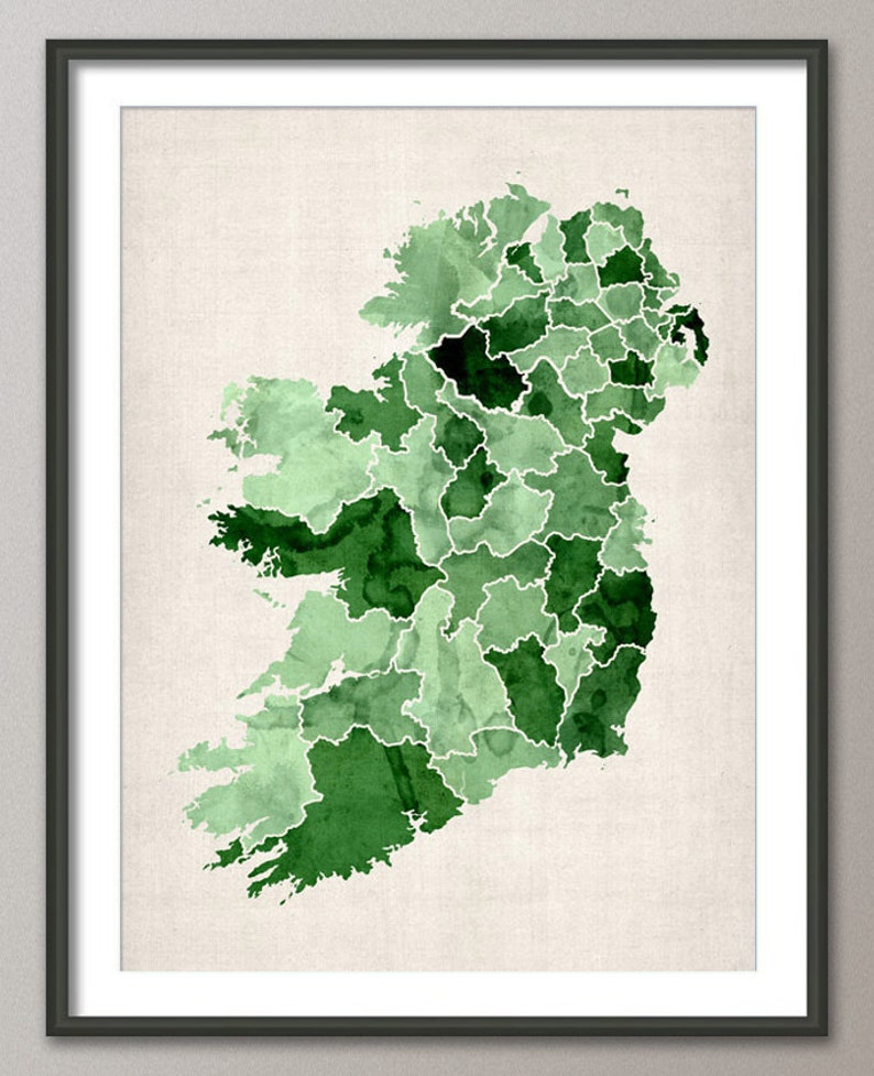 Ireland Watercolor Map Art Print 767 | Etsy