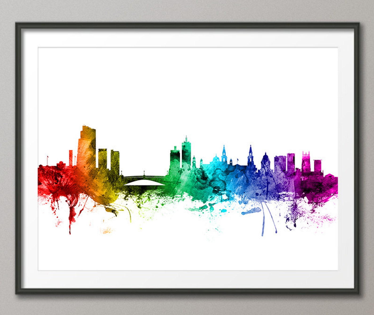 Leeds Skyline Leeds England Cityscape Art Print 2622 - Etsy