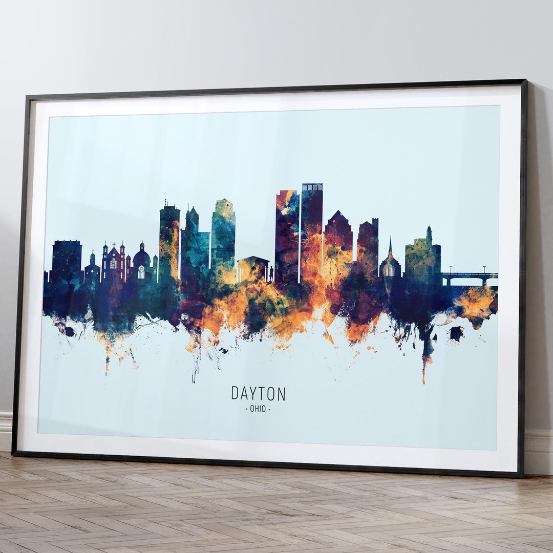 Dayton Skyline Ohio, Cityscape Painting Art Print Poster HX (12171) - Etsy