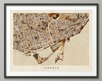 Toronto Map Art / Toronto, Canada Wall Art / Print / Poster / Modern ...