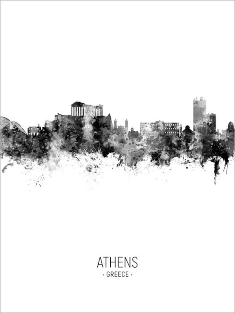 Athens Skyline Athens Greece Cityscape Art Print Poster - Etsy