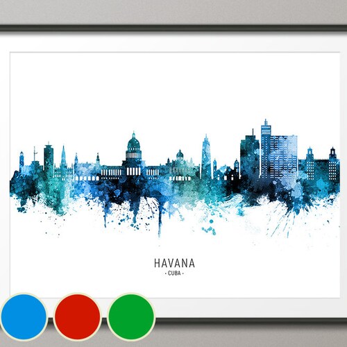 Havana Skyline Havana Cuba Cityscape Art Print Poster 11706 | Etsy