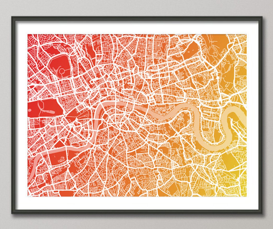 London Map Street Map of London England Art Print 771 | Etsy