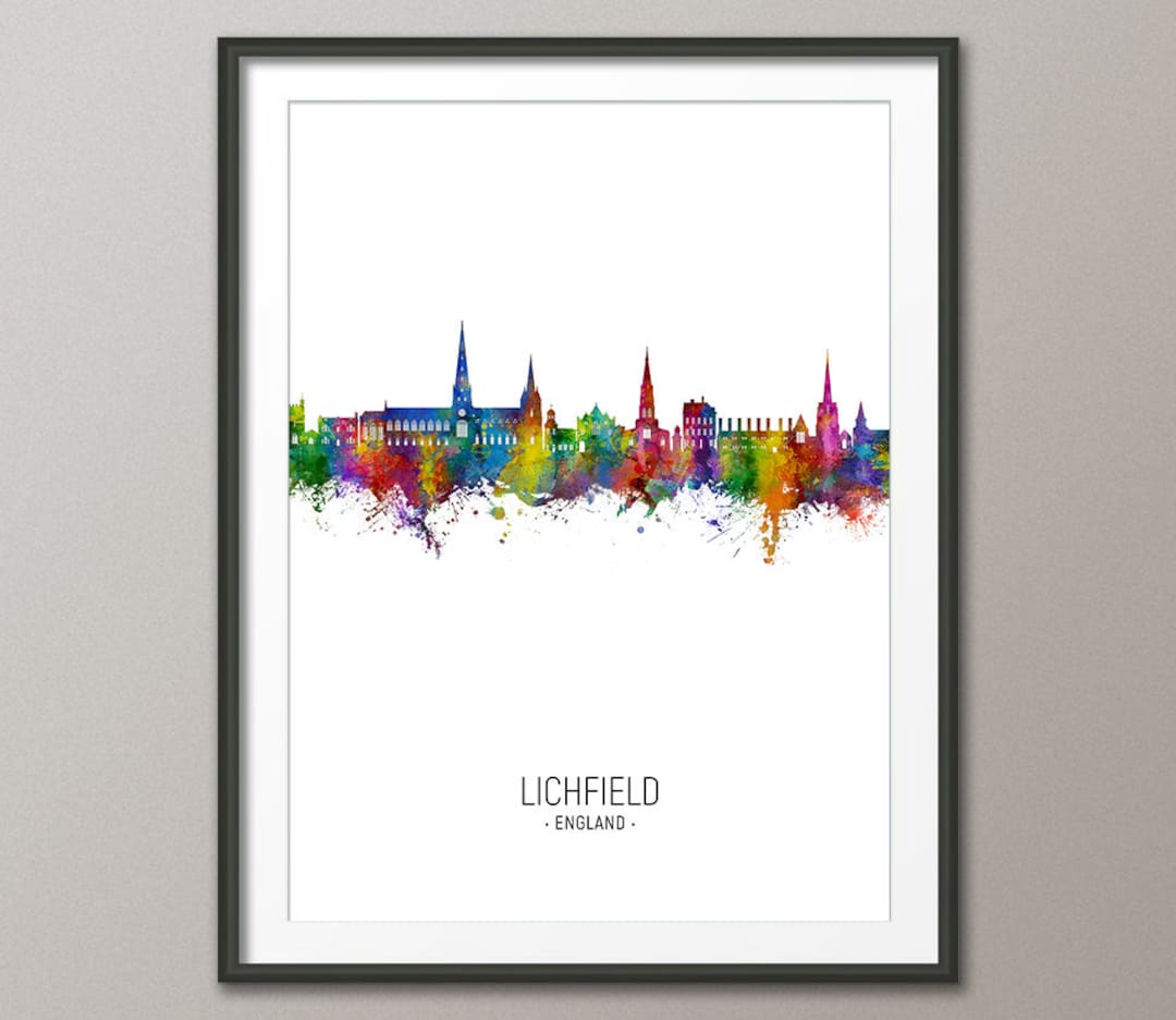 Lichfield Skyline, Lichfield England Cityscape Art Print Poster ...