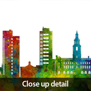 Preston Skyline Preston England Cityscape Art Print Poster - Etsy