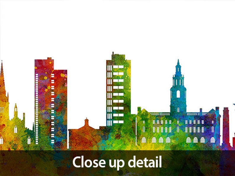 Preston Skyline Preston England Cityscape Art Print Poster - Etsy