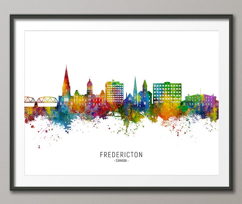 Fredericton Skyline Canada Cityscape Painting Art Print | Etsy