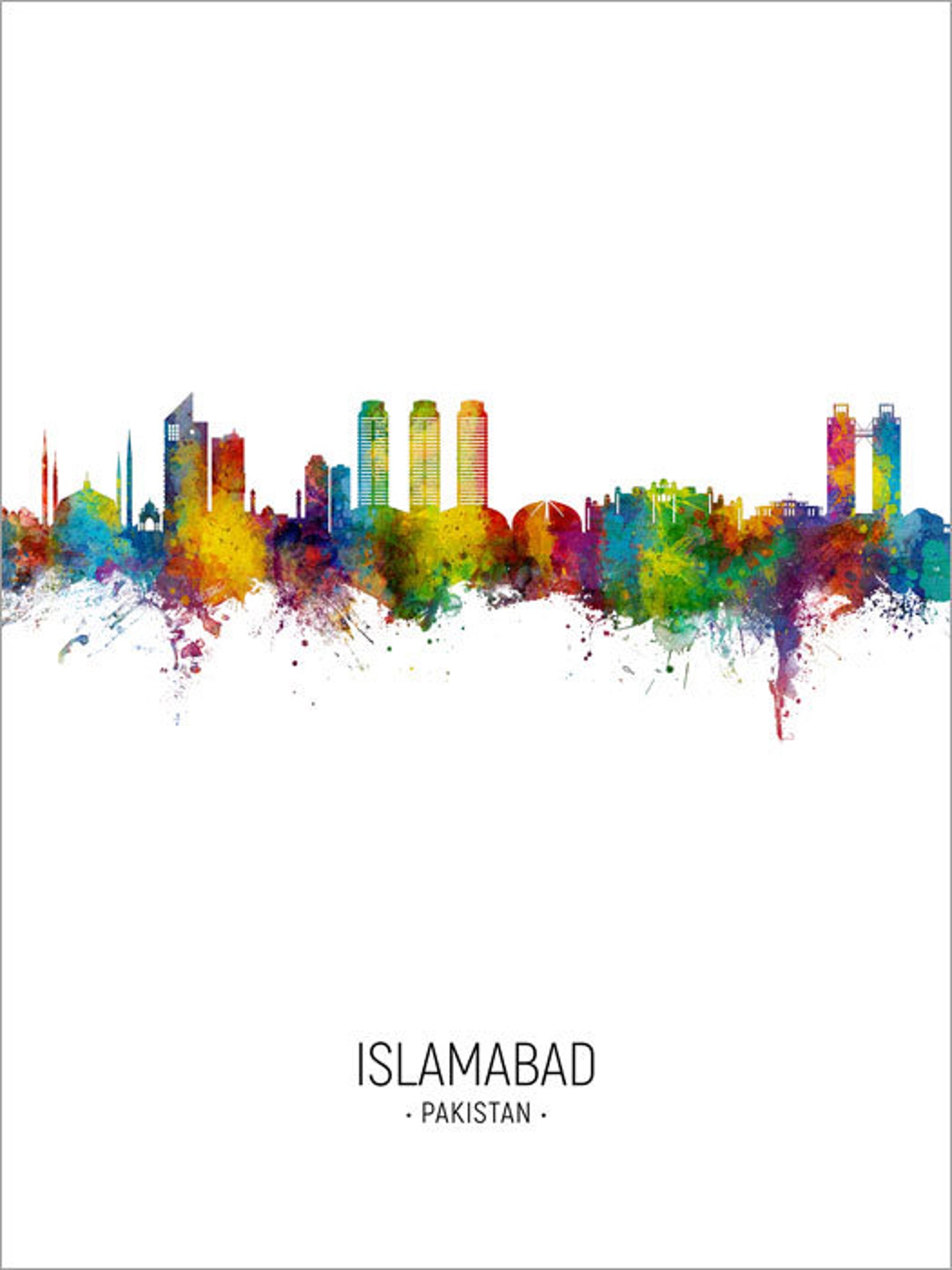 Islamabad Skyline Islamabad Pakistan Cityscape Art Print - Etsy