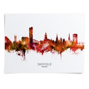 Sheffield Skyline England, Cityscape Painting Art Print Poster CX ...