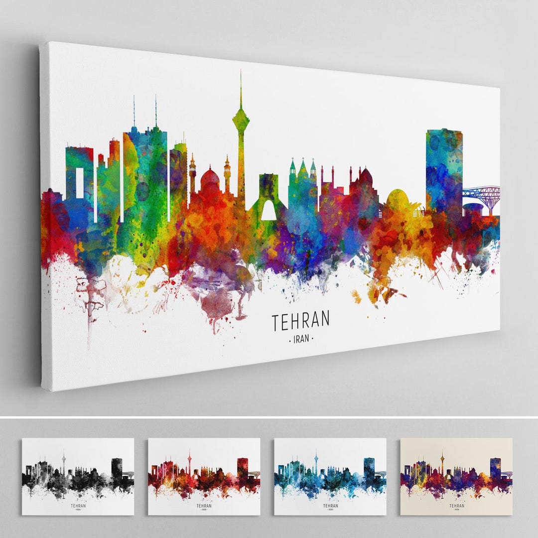 Tehran Skyline Canvas, Iran Cityscape Box Canvas Art Print (6525) - Etsy