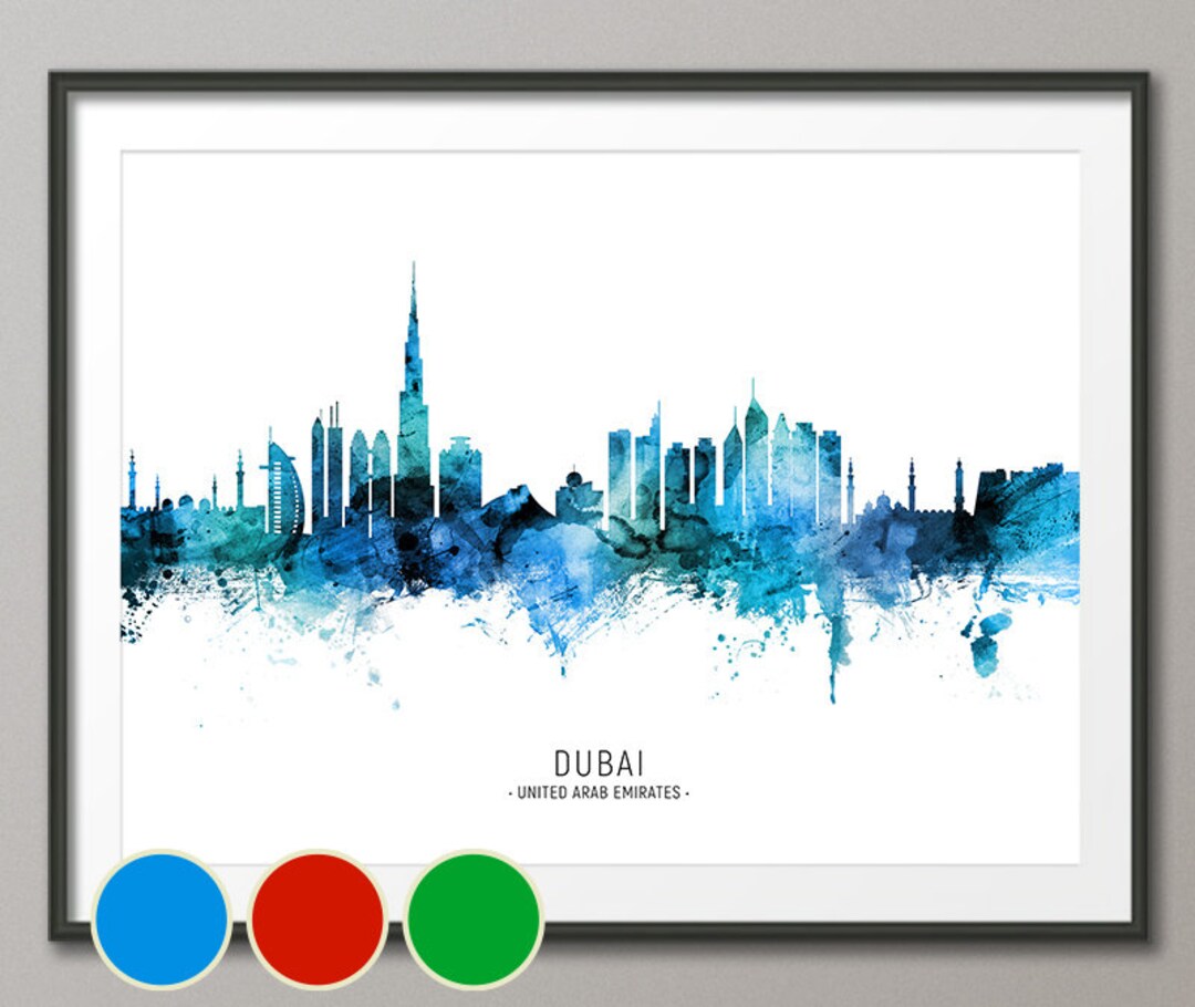 Dubai Skyline United Arab Emirates Cityscape Art Poster Print - Etsy