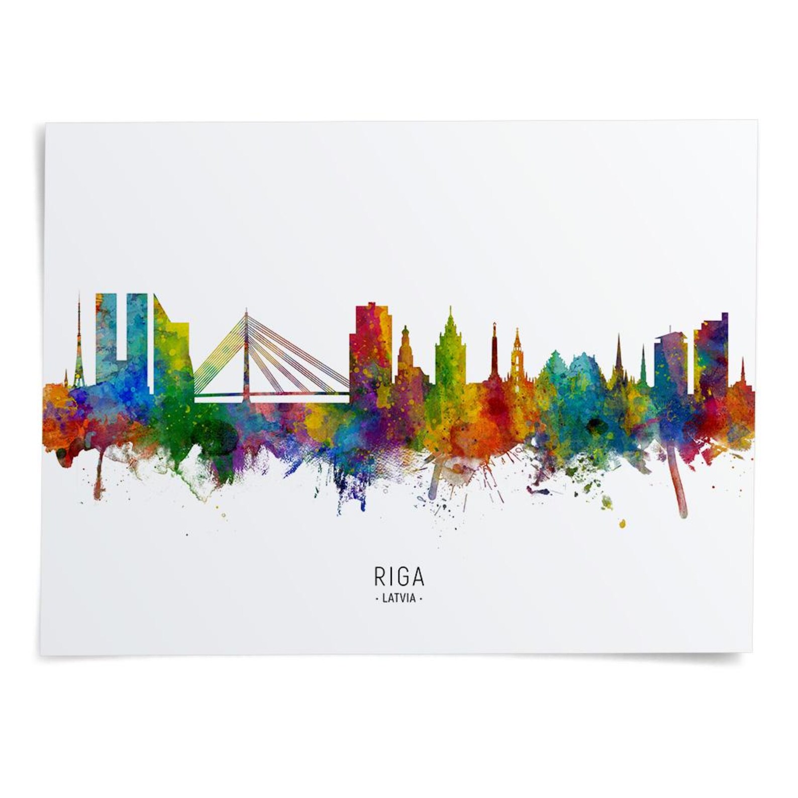 Riga Skyline, Latvia - Cityscape Painting Art Print Poster CX (6680 ...