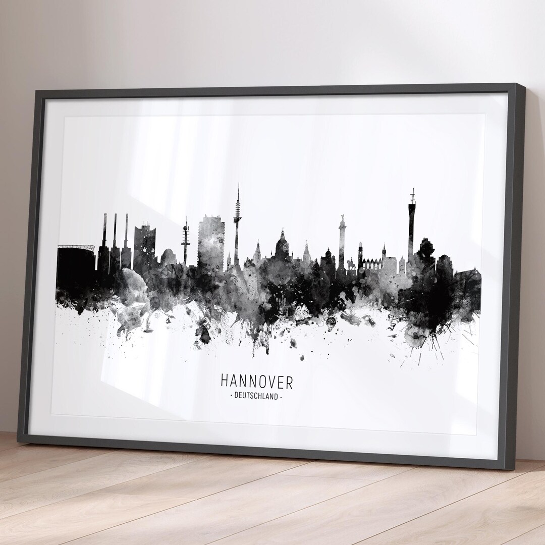 Hannover Skyline, Deutschland - Cityscape Painting Art Print Poster BX ...